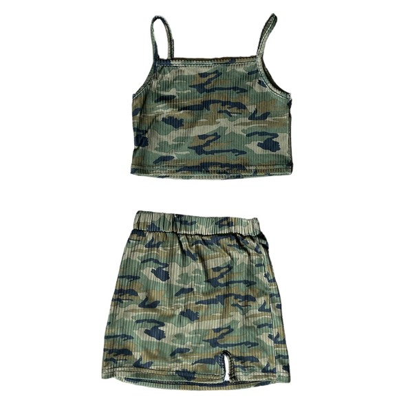 SHEIN | Matching Sets | Shein Toddler Girls Camo Cami Tank Crop Top ...